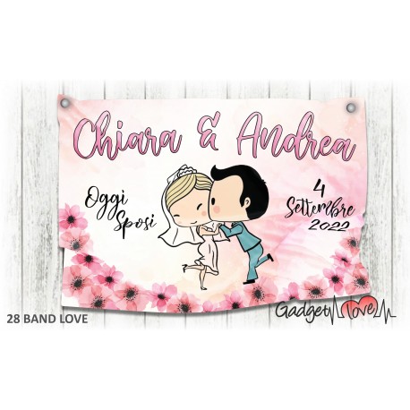 Striscione- Oggi Sposi, floreale